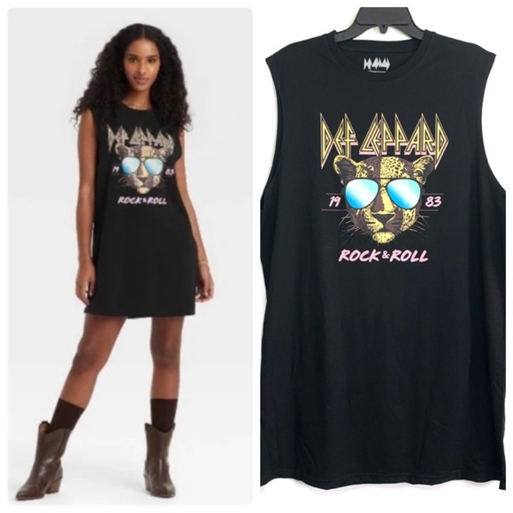 Def Leppard | Dresses | Def Leppard 983 Rock Roll Womens Black ...
